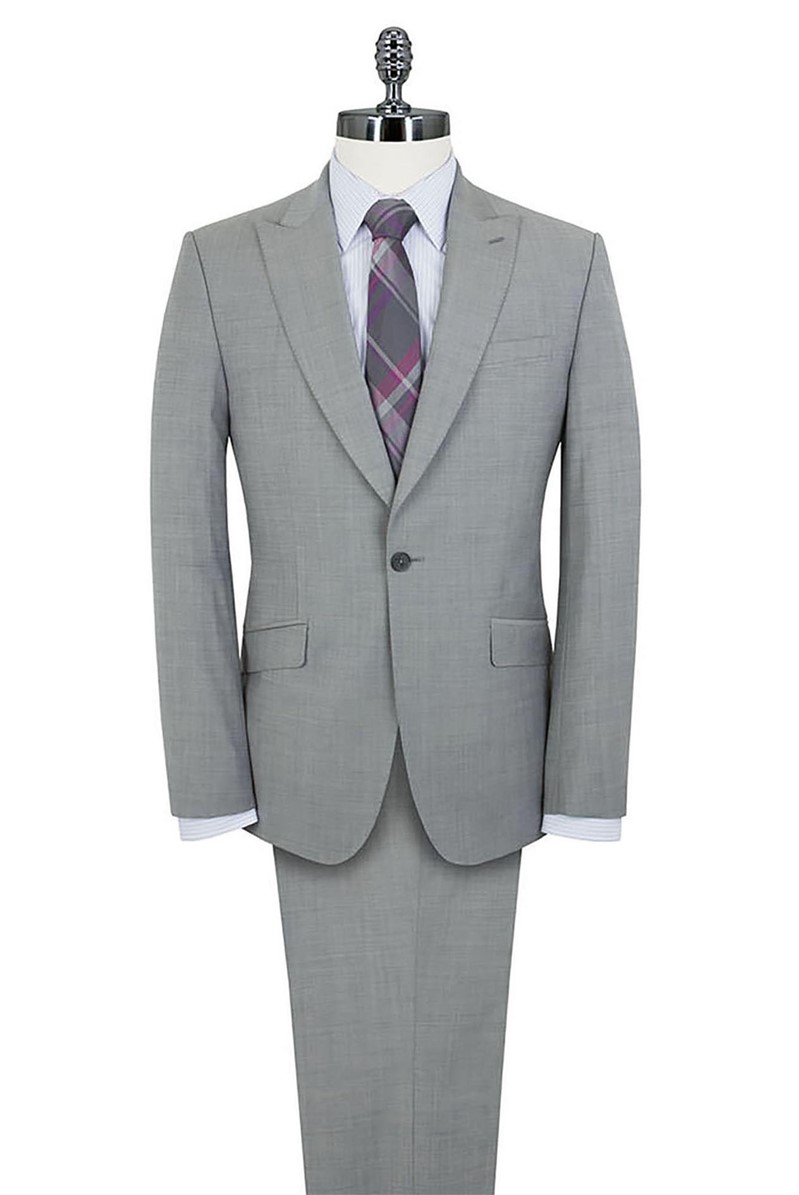 Stvdio Light Grey Peal Lapel Tailored Fit Suit Jacket