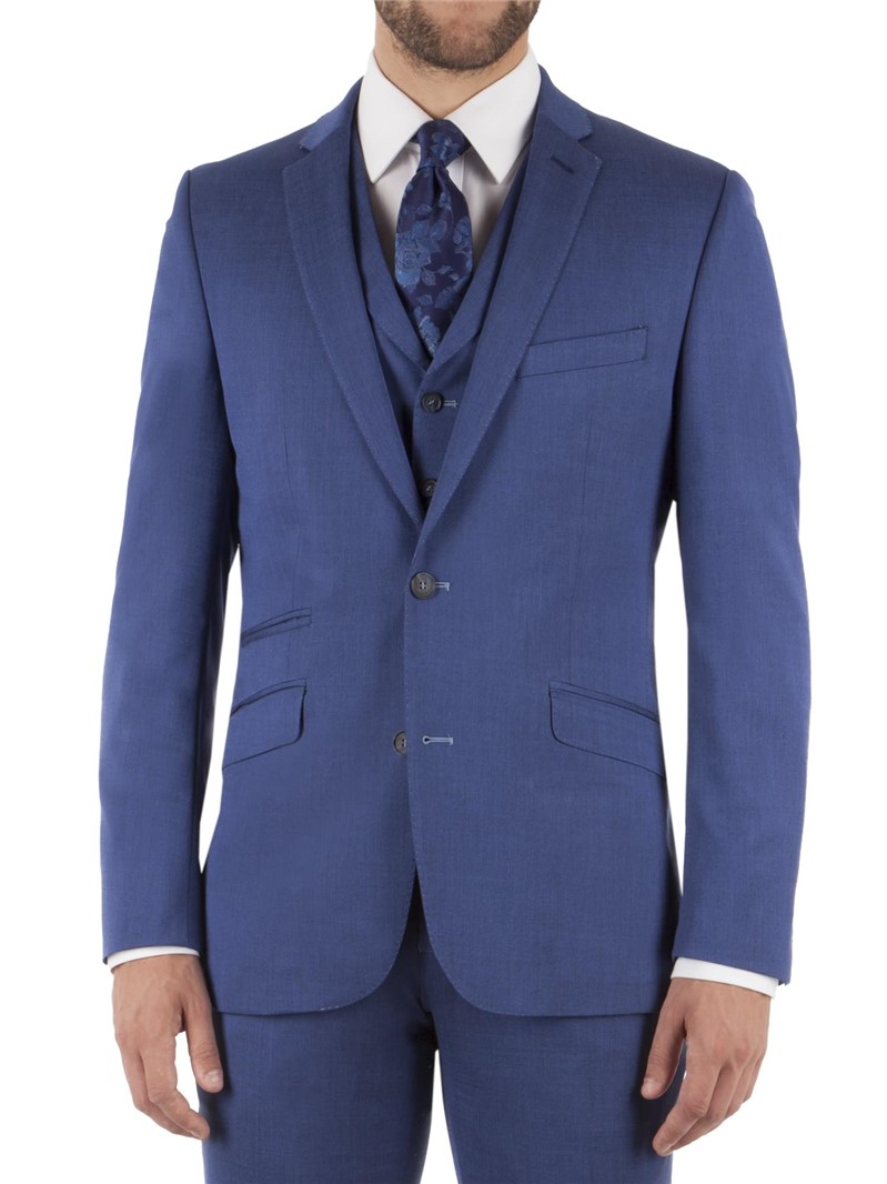 Aston & Gunn Denim Blue Slim Fit Suit Jacket