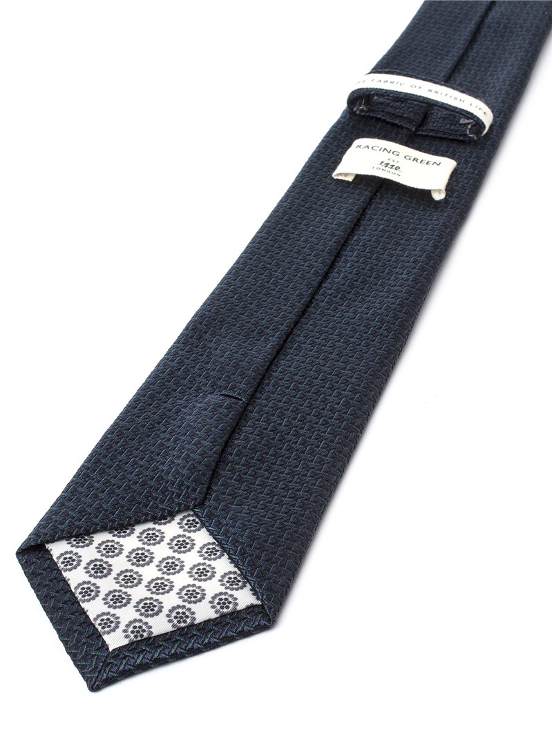 Racing Green Navy Geometric Design Tie