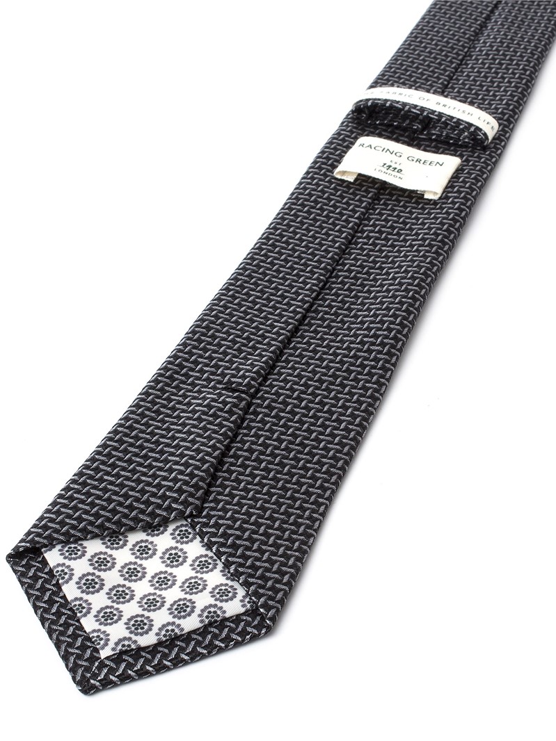 Racing Green Charcoal Geometric Design Tie