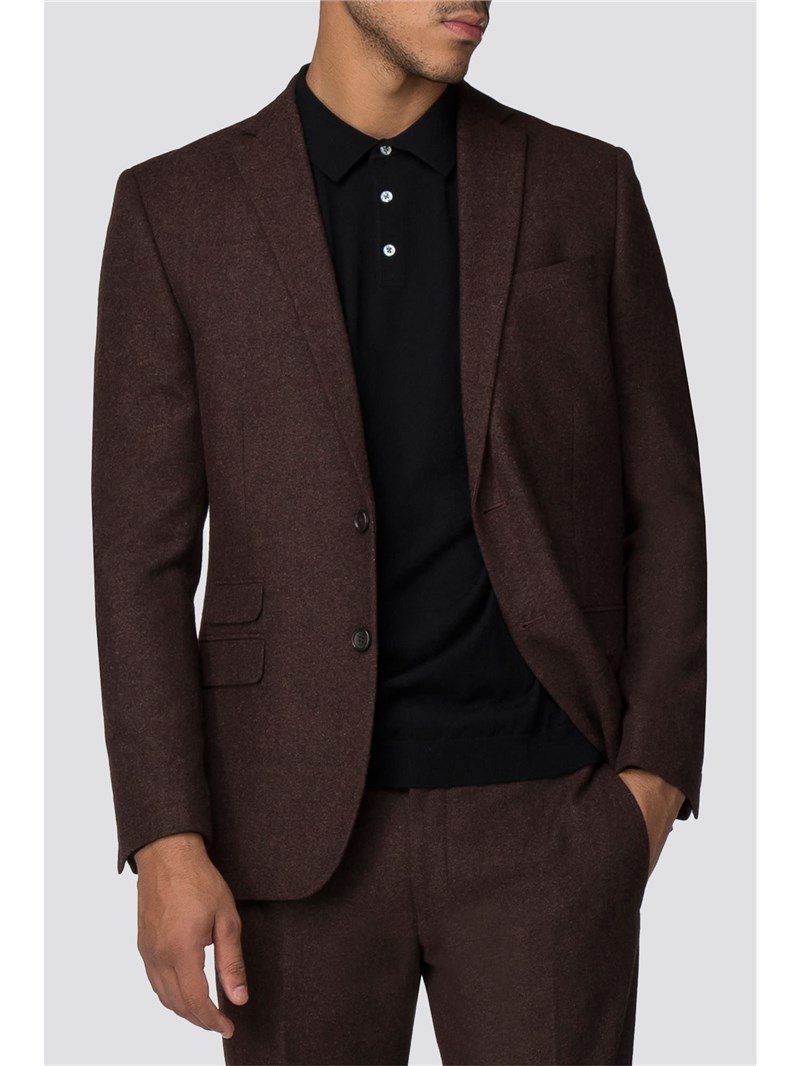 Branded | Rust Brown Donegal Slim Fit Suit Jacket | Suit Direct