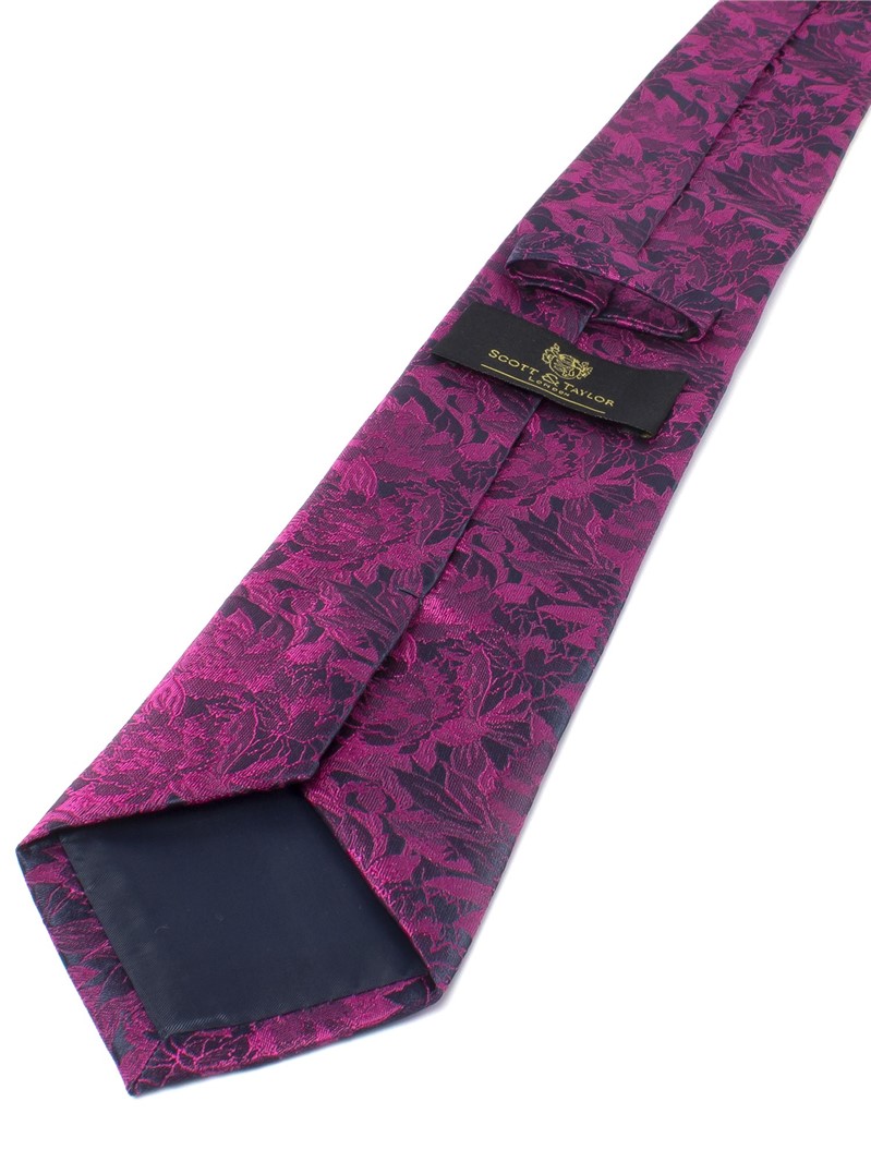 Scott & Taylor Fuchsia Tonal Floral Tie