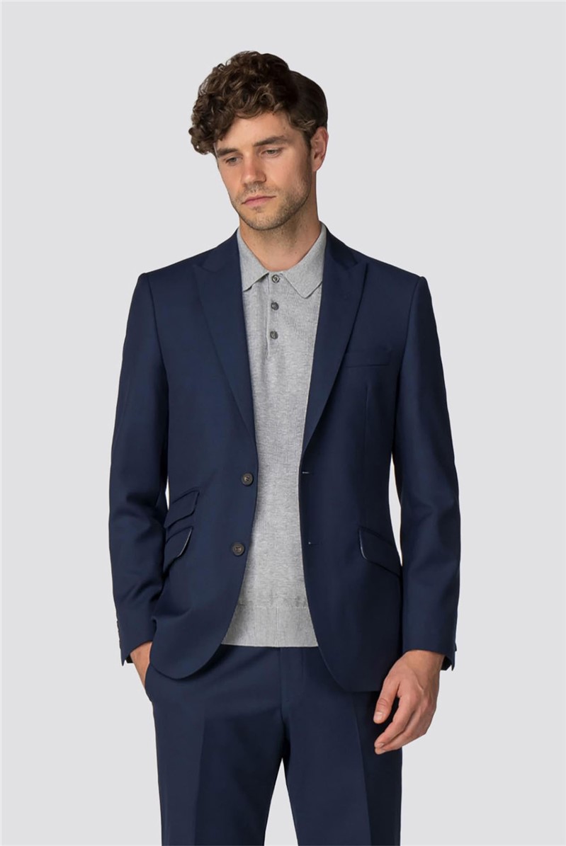 Ben Sherman | Blue Textured Tailored Fit Suit | Suits Direct