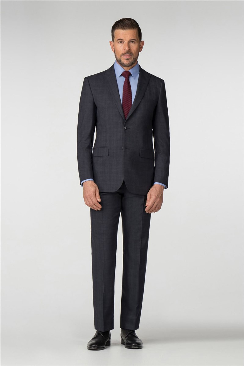 Alexandre of England | Navy Check Regular Fit Suit | Suit Direct