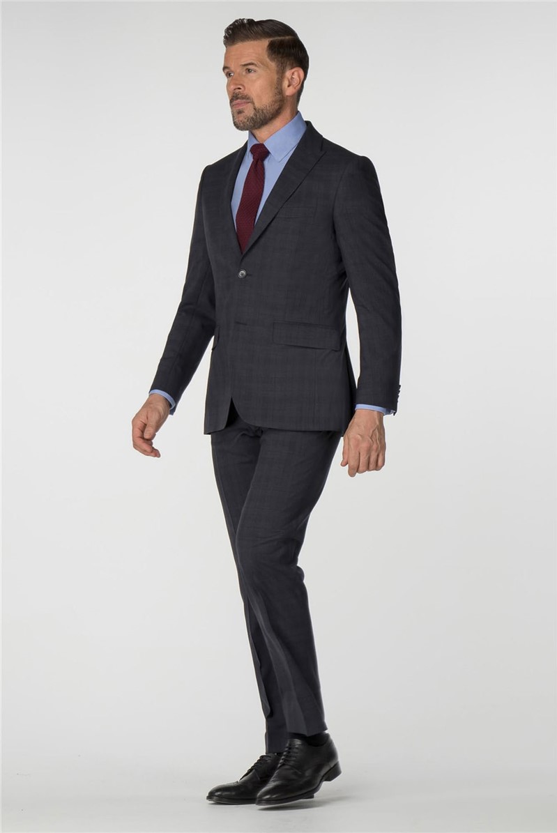 Alexandre of England | Navy Check Regular Fit Suit | Suit Direct