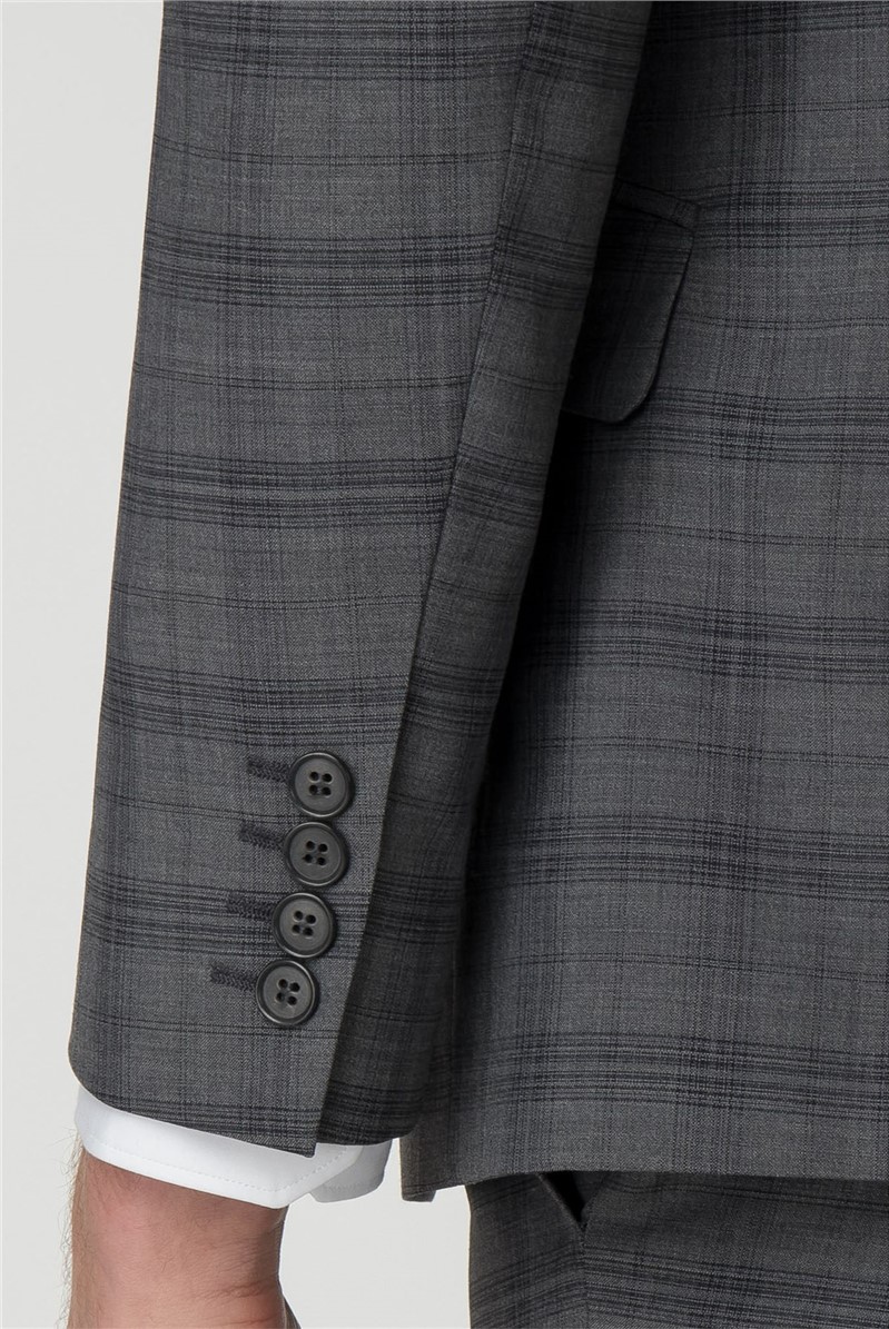 Ben Sherman | Men's Tailored Grey Check Jacket | Suit Direct