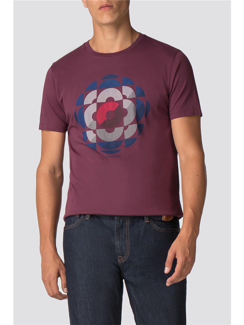 Ben Sherman Burgundy Kaleidoscope Target T-Shirt
