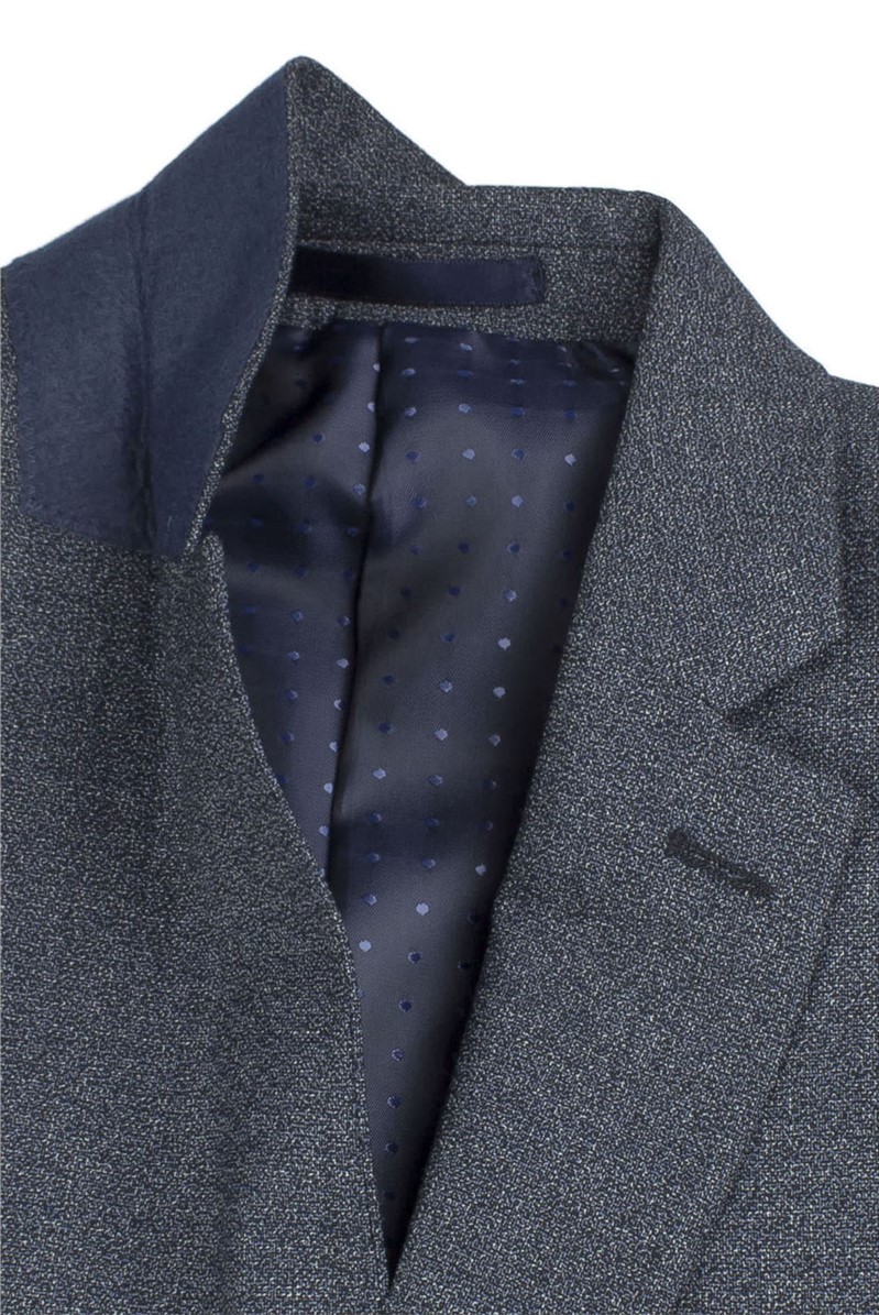 Stvdio Blue Grey Texture Tailored Fit Suit Jacket