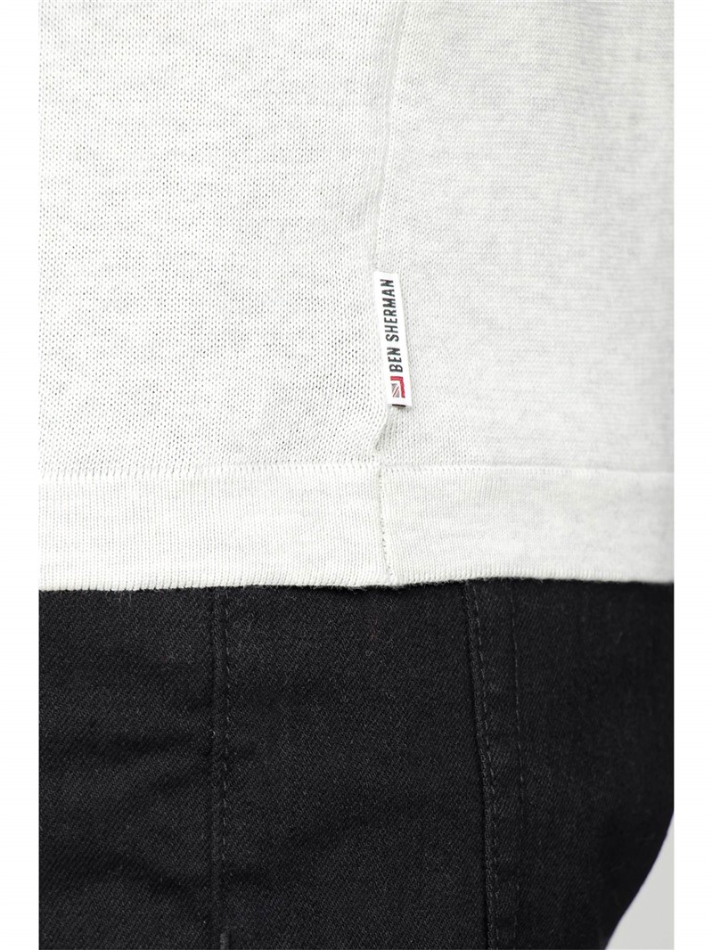 Ben Sherman Ecru Button Through Mod Polo