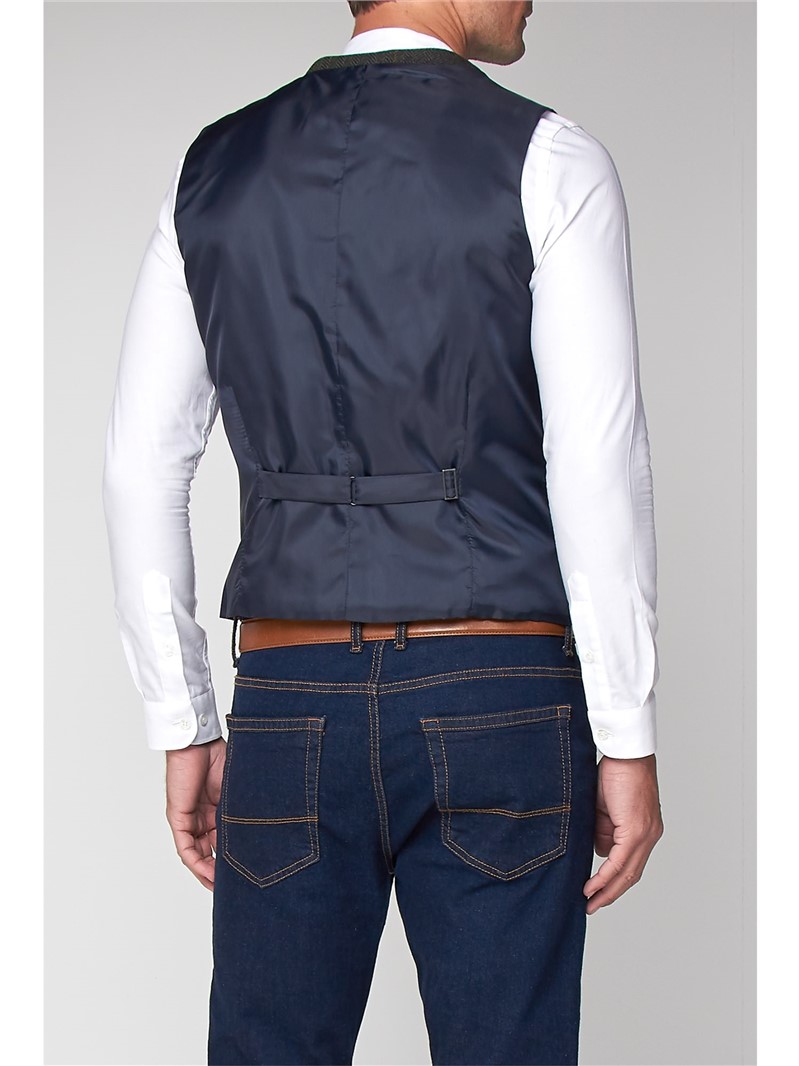 Racing Green | Men's Green Checked Waistcoat | Suit Direct