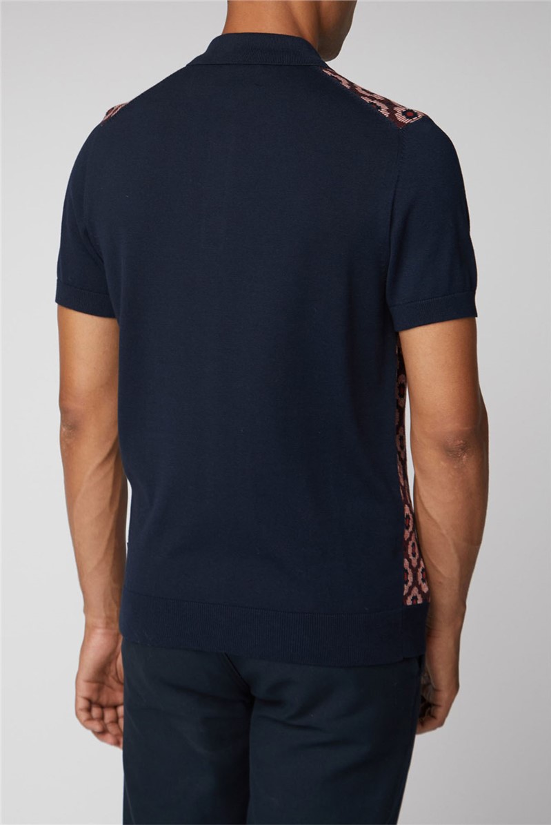 Ben Sherman | Jacquard Front Knit Polo Shirt | SuitDirect.co.uk