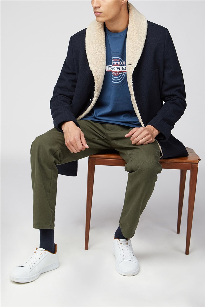 Ben Sherman | Blue Stereo Label Print Tee | SuitDirect.co.uk