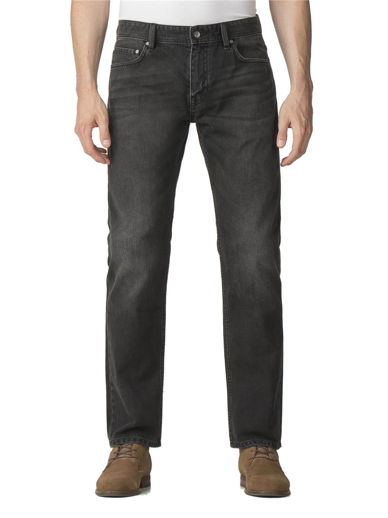 Straight Fit Grey Rinse Wash Denim