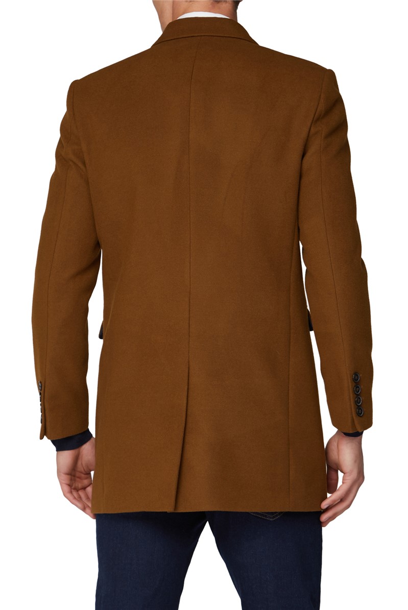 Limehaus Tan Melton Slim Fit Overcoat
