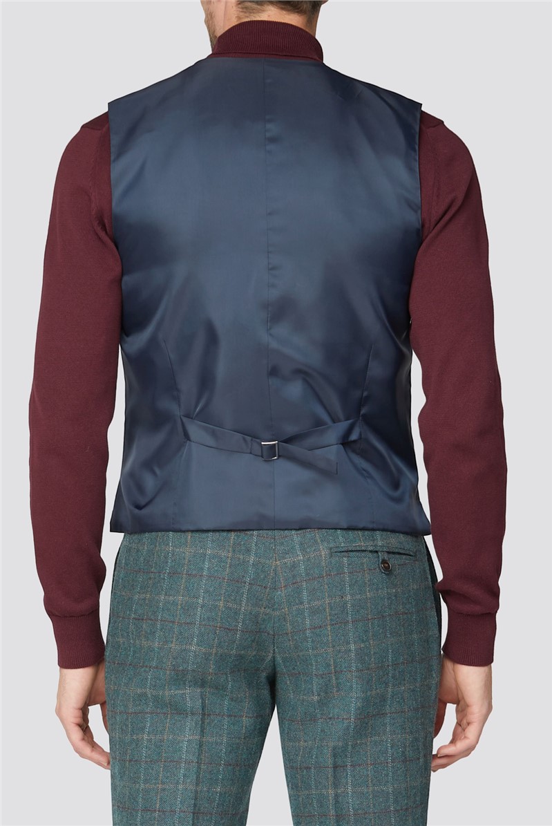 Racing Green Green Heritage Check Tweed Waistcoat