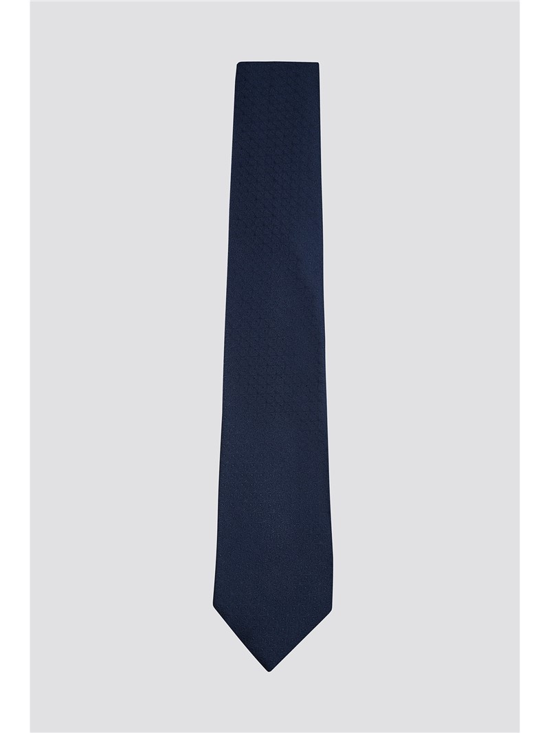 Scott & Taylor Navy Linear Deco Tie