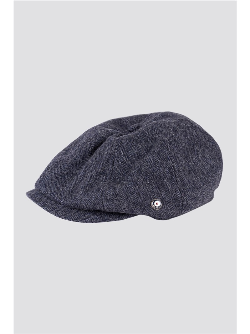 Ben Sherman | Blue Marl Tweed Men's Flat Cap | SuitDirect.co.uk