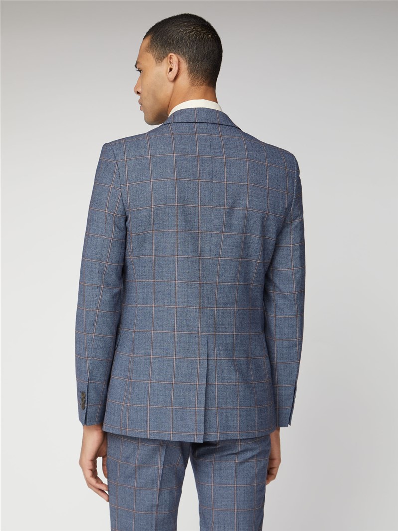 Ben Sherman Tailored Fit Blue Check Suit Jacket | Suit Direct