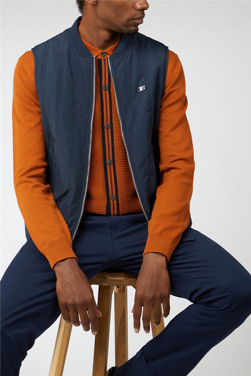 Ben Sherman | Orange Button Up Mod Cardigan | SuitDirect.co.uk
