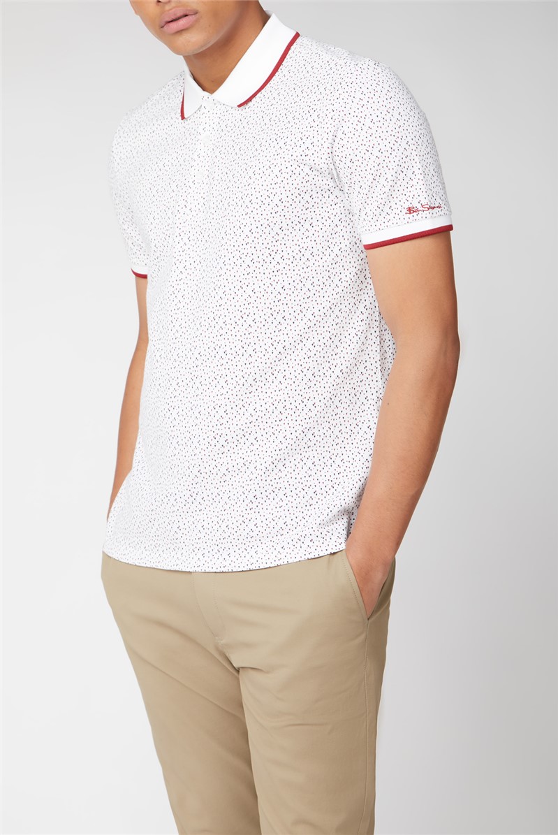 Ben Sherman | Mens Micro Triangle Print Polo Shirt | Suit Direct