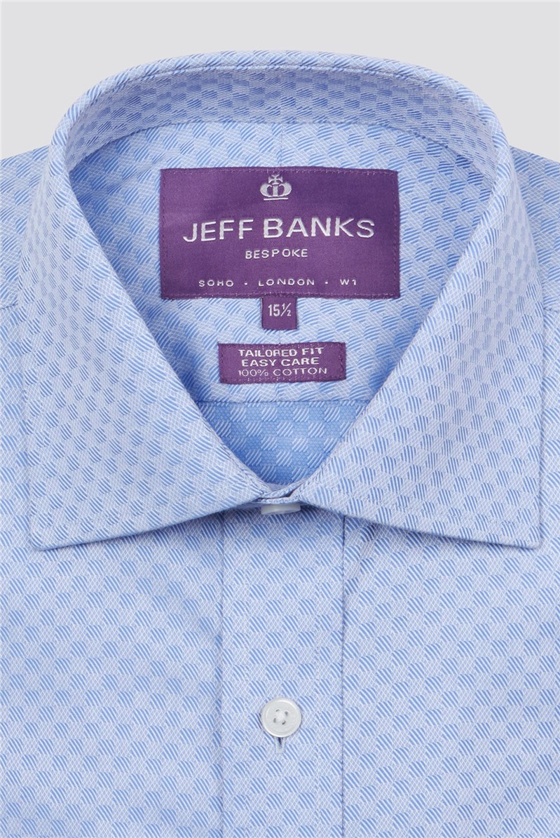 Jeff Banks | Blue Square Textured Shirt | SuitDirect.co.uk