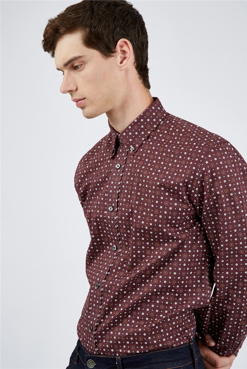 Ben Sherman | Men's Red Retro Spot Print Shirt | Suit Direct