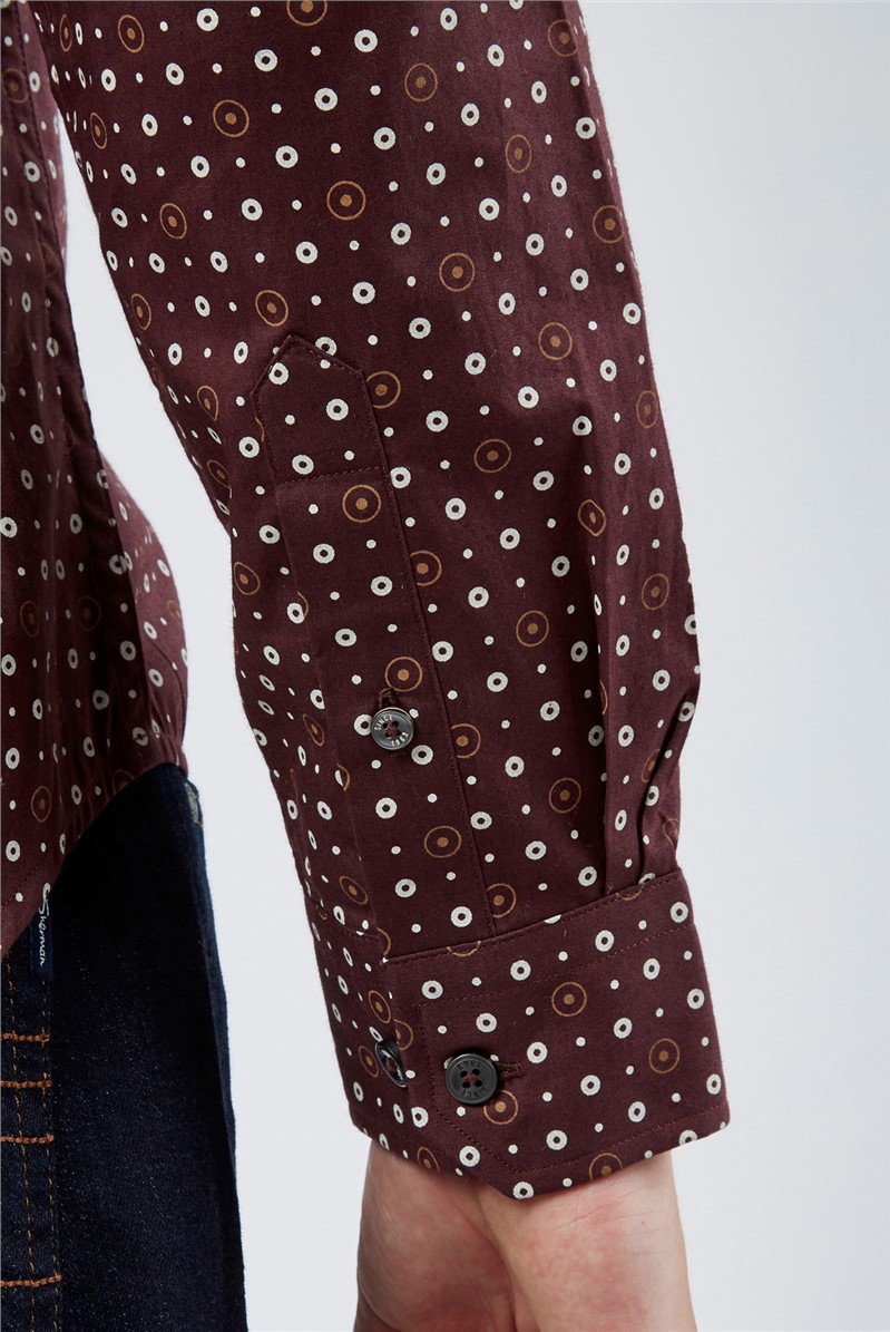 Ben Sherman | Men's Red Retro Spot Print Shirt | Suit Direct