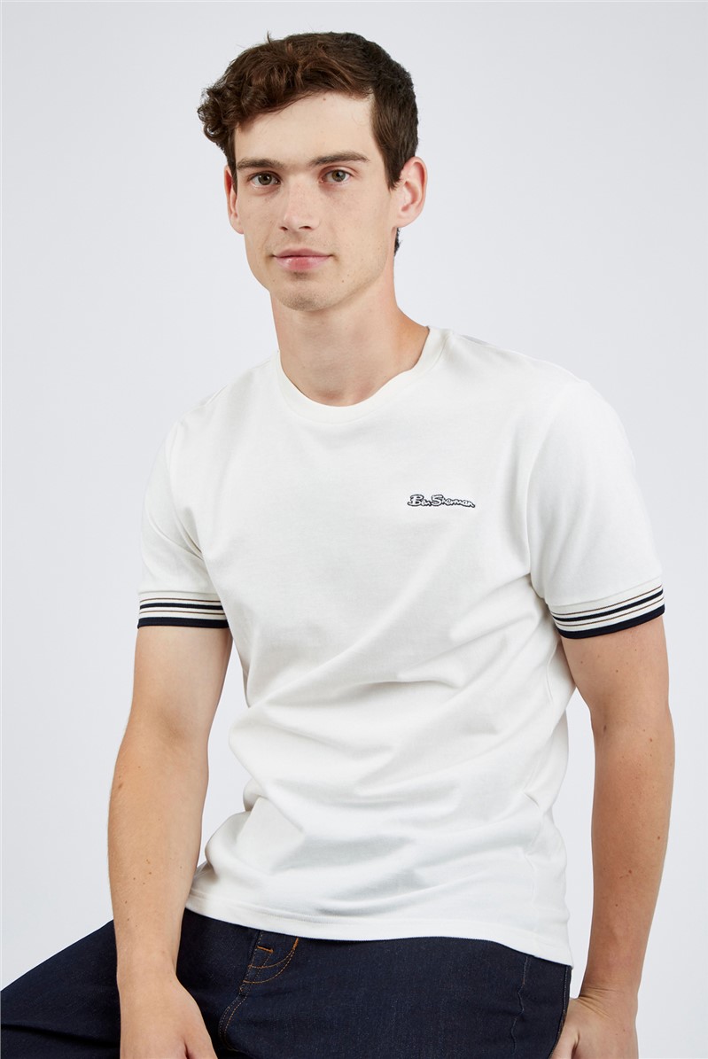 Ben Sherman Mens White Pique Ringer Tee Suit Direct