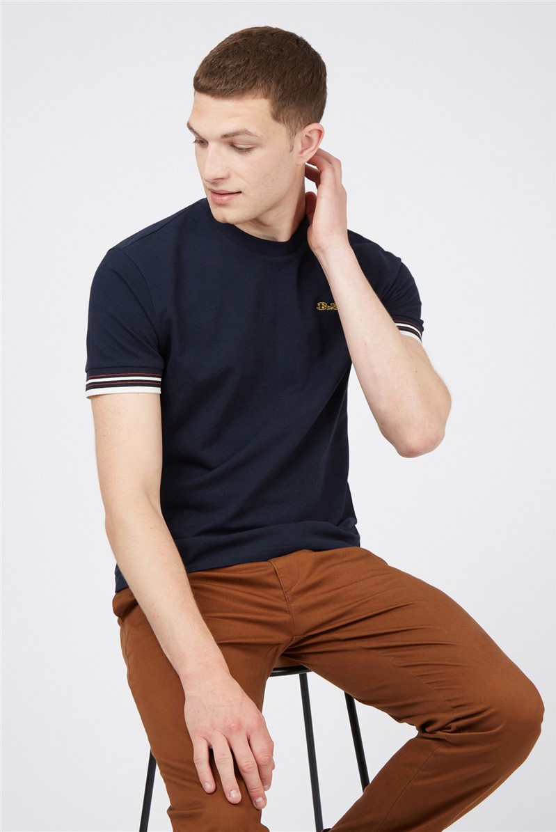 Ben Sherman Mens Navy Pique Ringer Tee Suit Direct