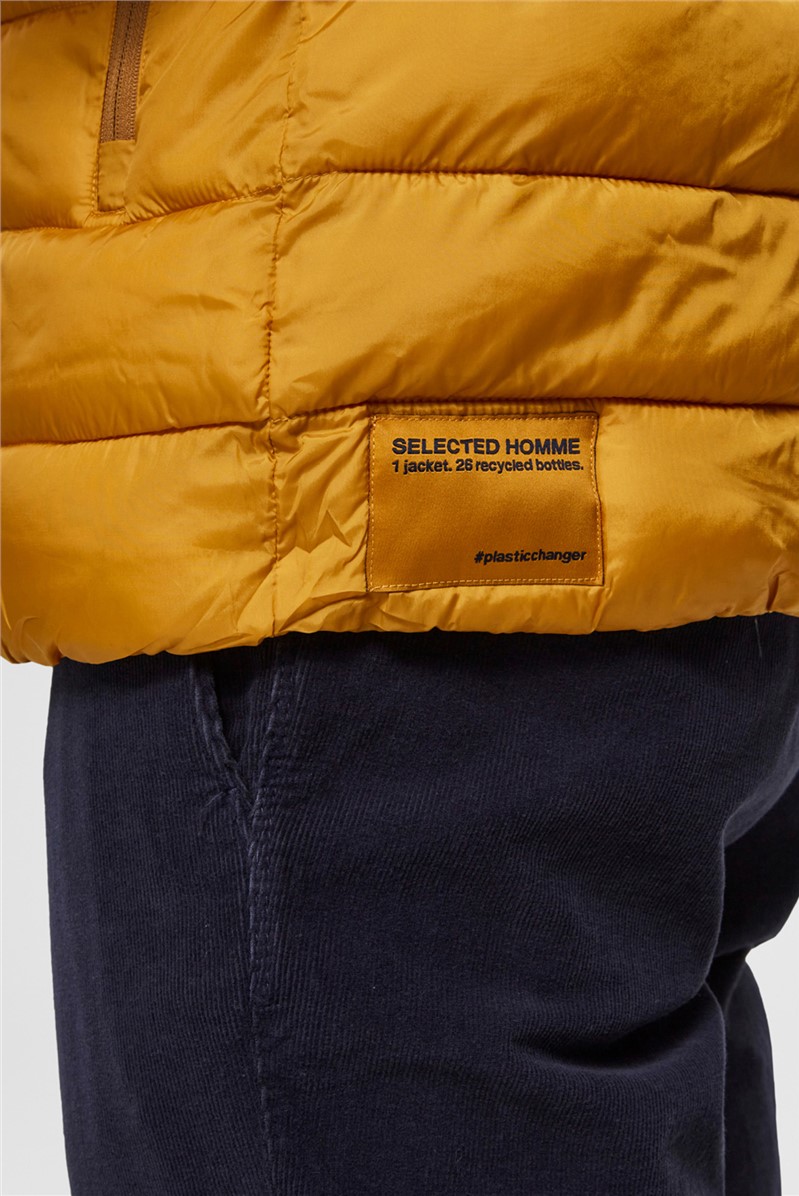 Selected Homme | Gold Recycled Puffer Jacket | SuitDirect.co.uk