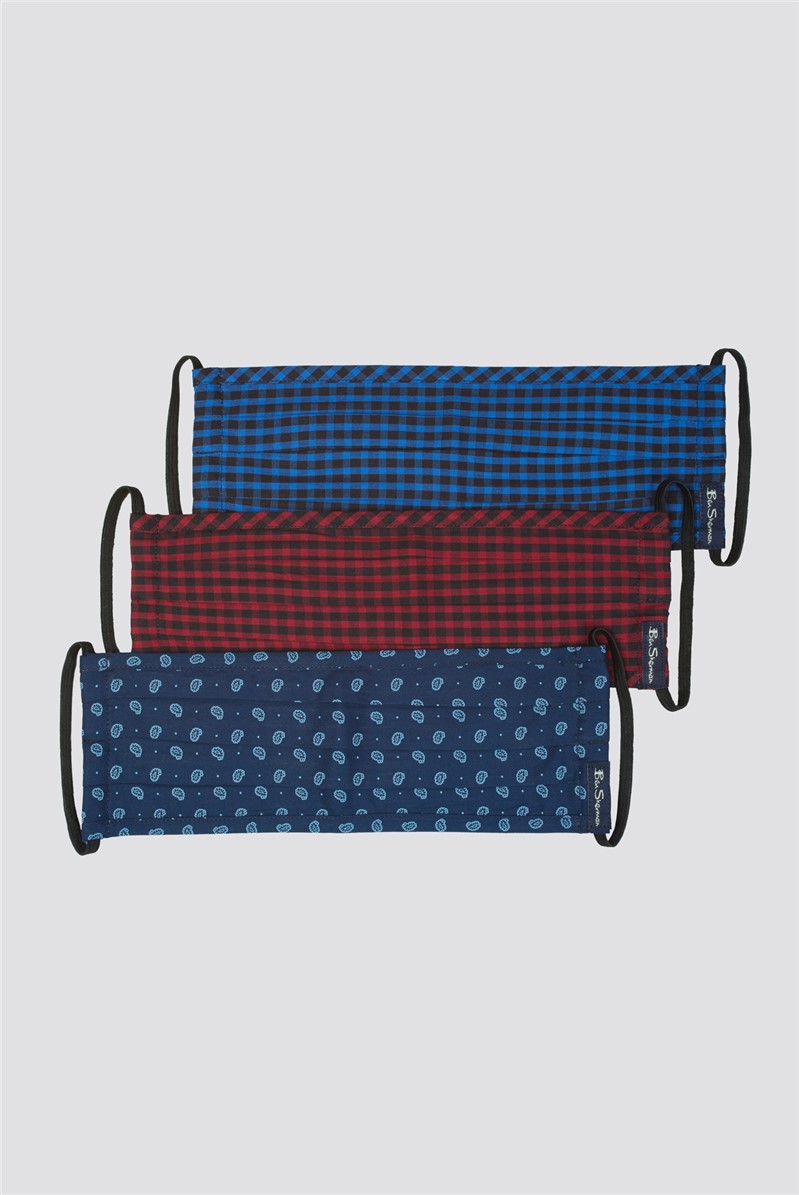 Ben Sherman | Face Mask Trio Pack | SuitDirect.co.uk