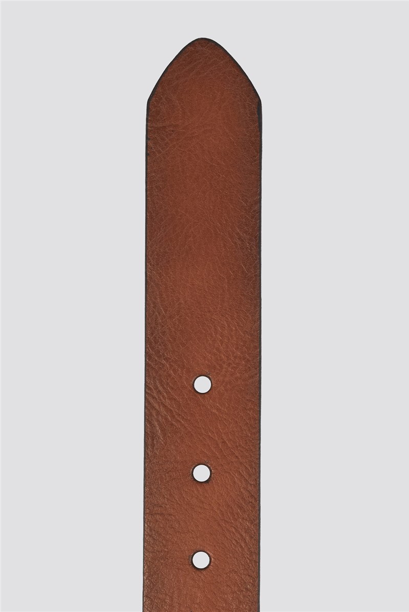 Ben Sherman | Men's Tan Coated Leather Target Belt | Suit Direct