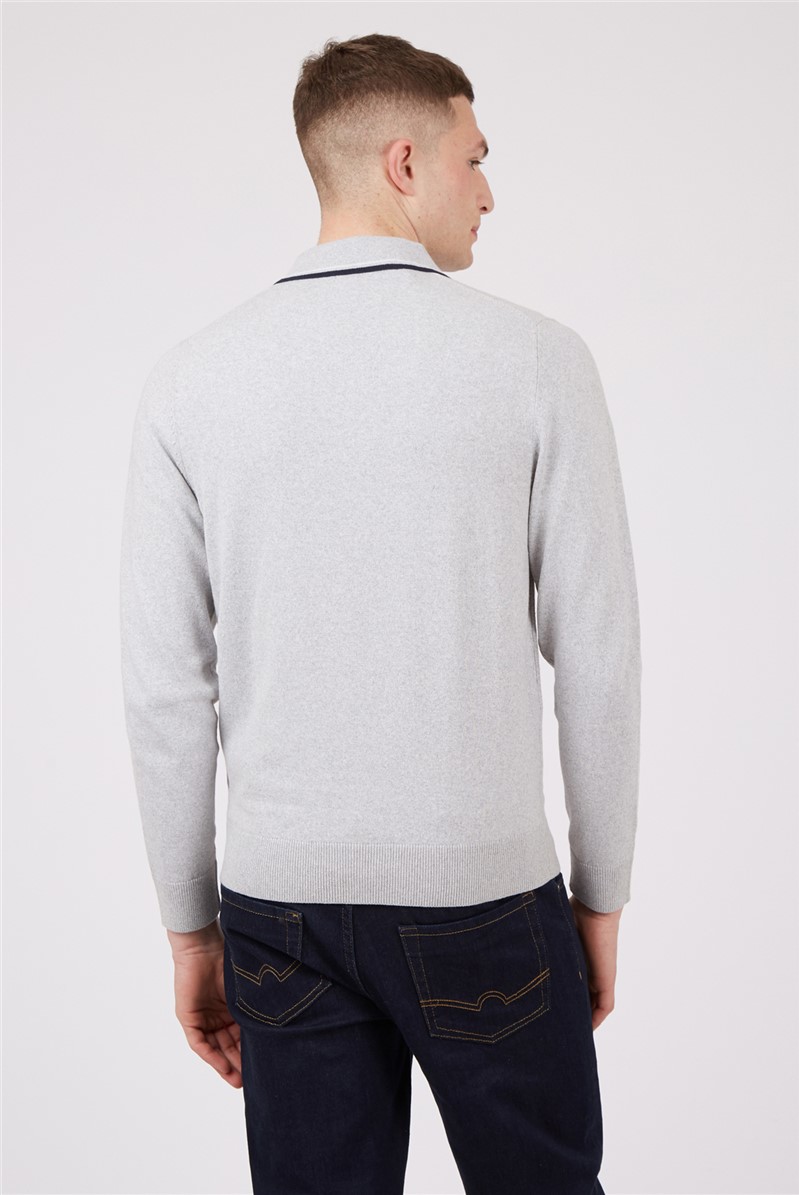 Ben Sherman | Men's Grey Casual Knit Polo Top | Suit Direct