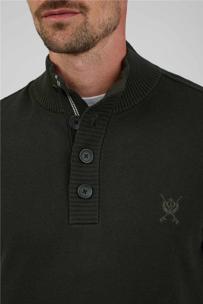 Jeff Banks | Men's Knit Half Button Through Jumper | Suit Direct