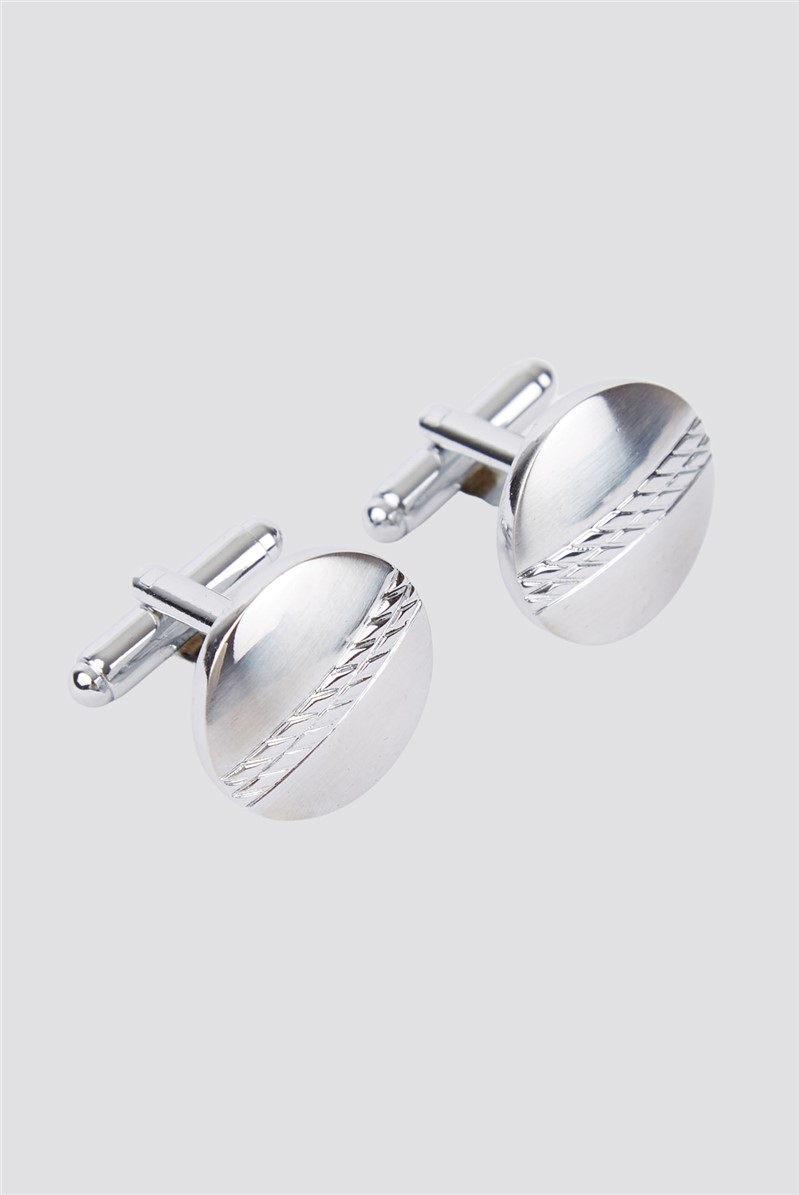 Circular Silver Cufflinks