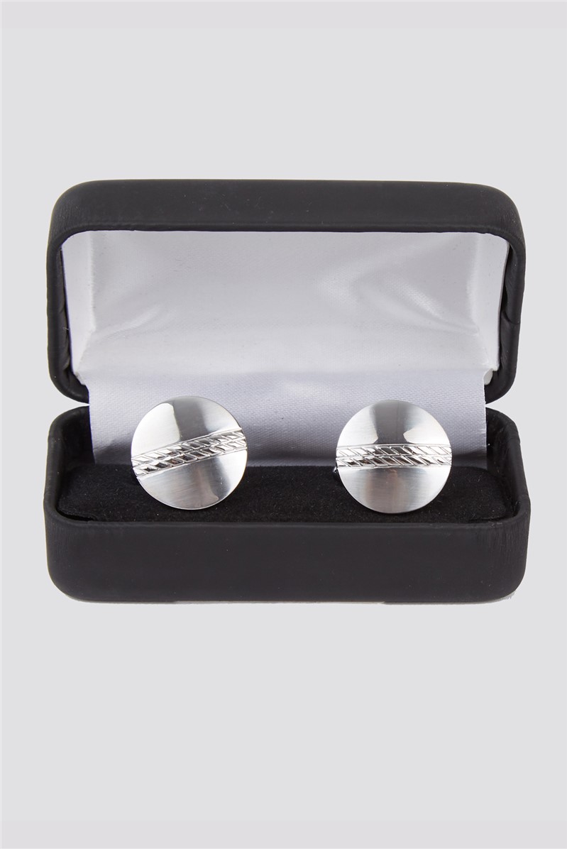 Circular Silver Cufflinks