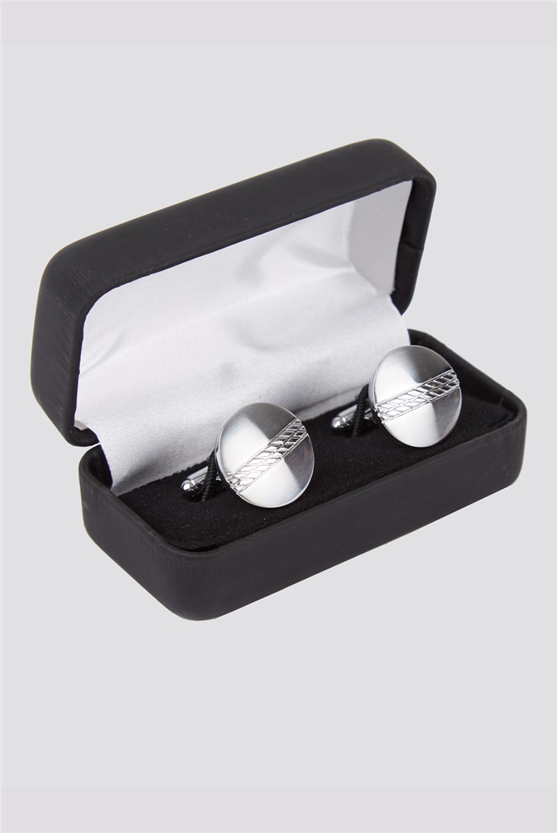 Circular Silver Cufflinks