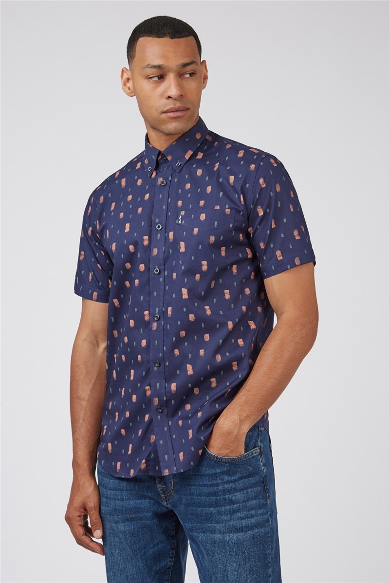 Short Sleeve Dash Print Shirt