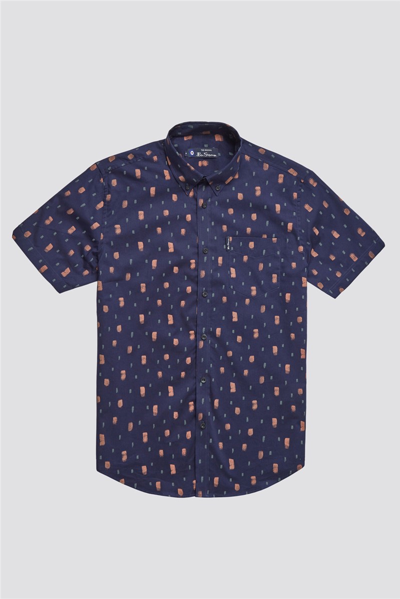 Short Sleeve Dash Print Shirt