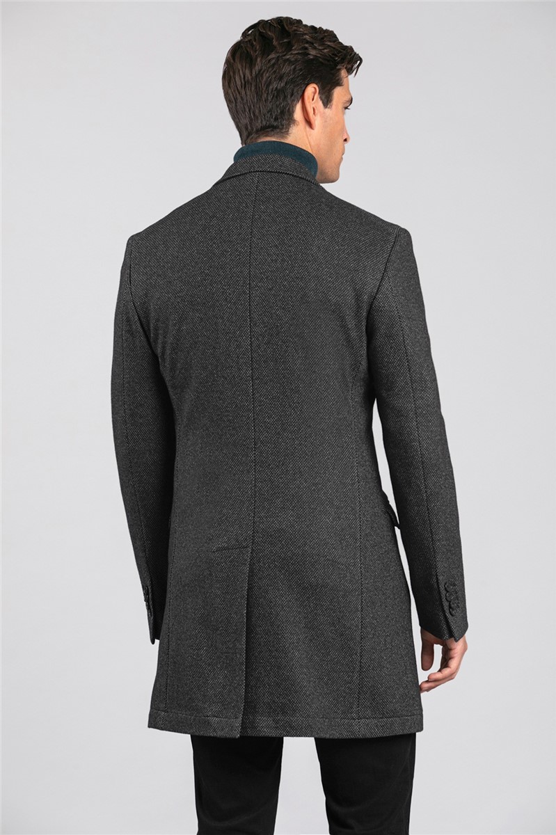 Concrete Charcoal Slim Textured Coat