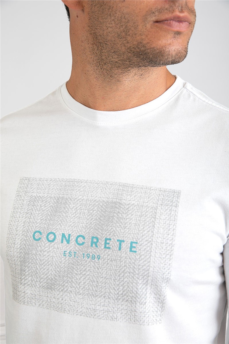 Concrete White Slim Fit Graphic T-Shirt