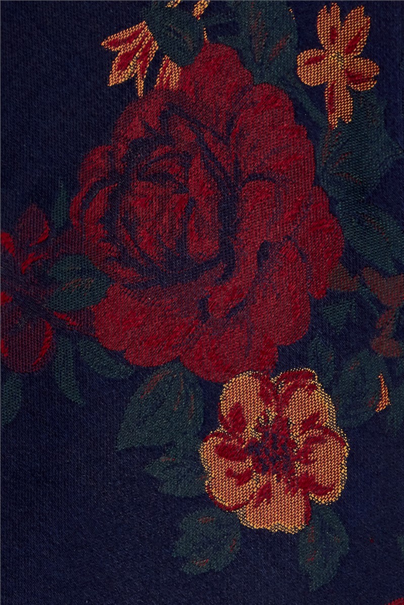 Limehaus Navy Rust Rose Silk Tie