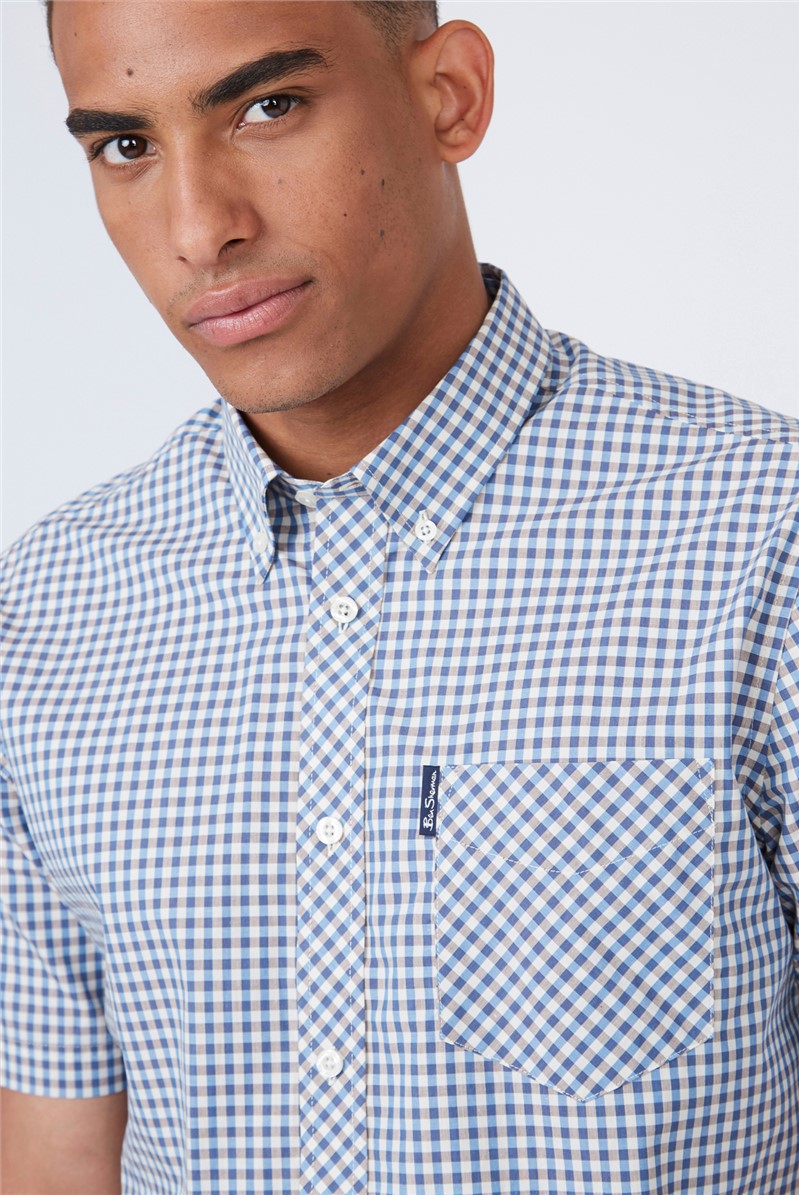 Ben Sherman Short Sleeve Fashion Gingham Shirt
