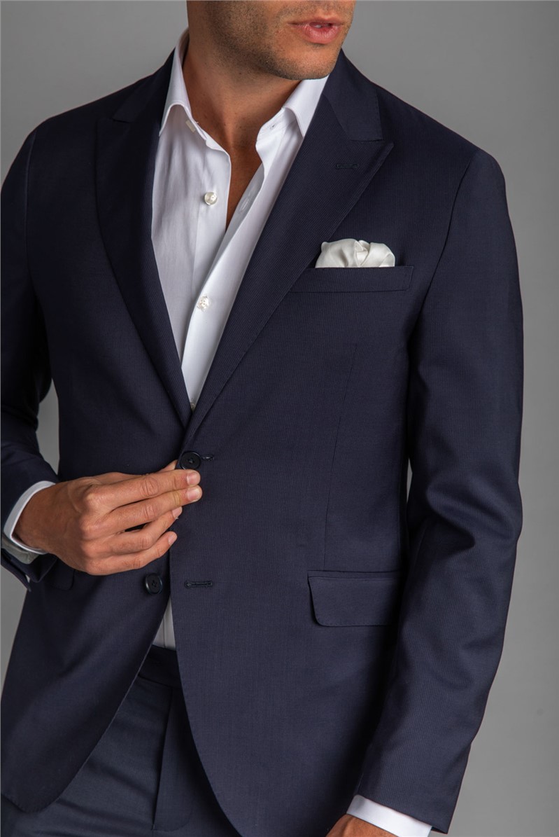 Concrete Navy Slim Fit Suit Jacket