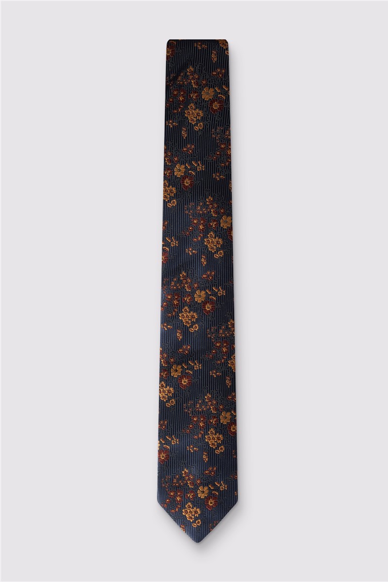 Antique Rogue - Navy Blue Floral Tie