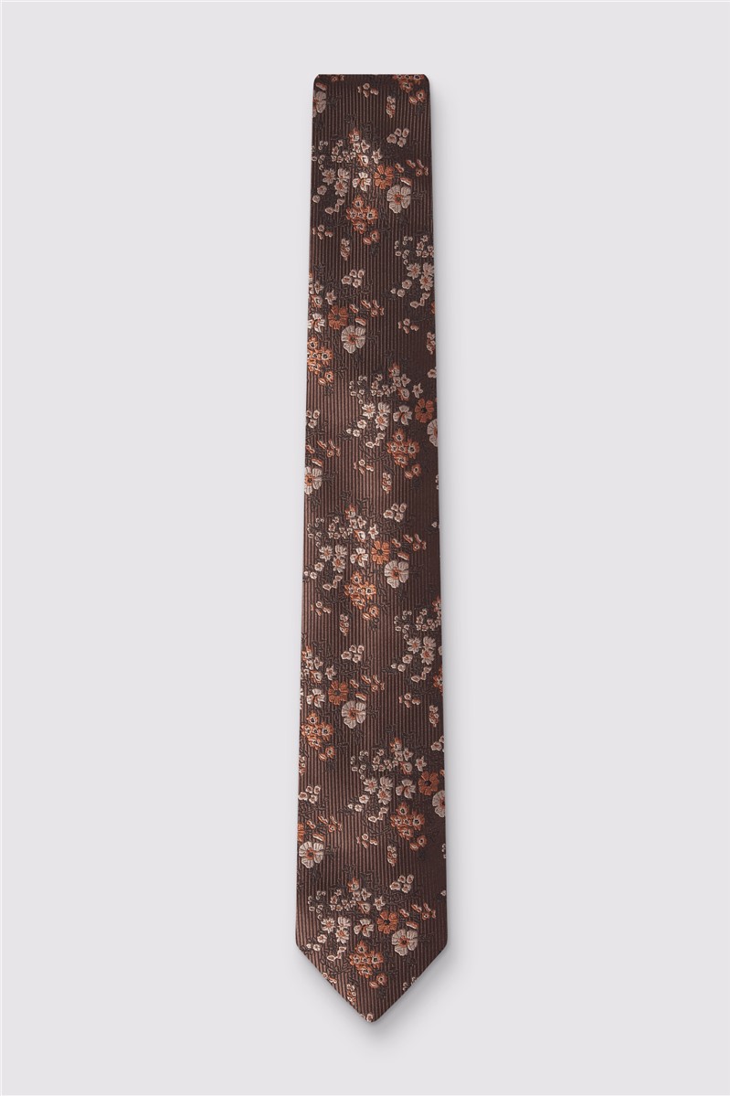 Antique Rogue Chocolate Busy Floral Tie
