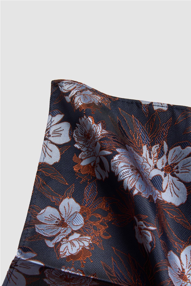 Antique Rogue Floral Pocket Square - Rust