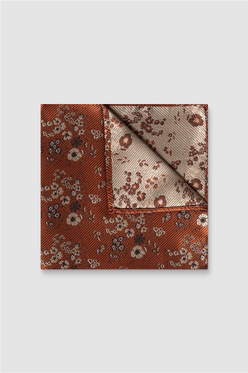 Antique Rogue Floral Pocket Square - Rust