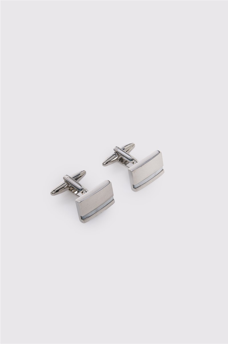 Limehaus Silver Mother Of Pearl Cufflinks
