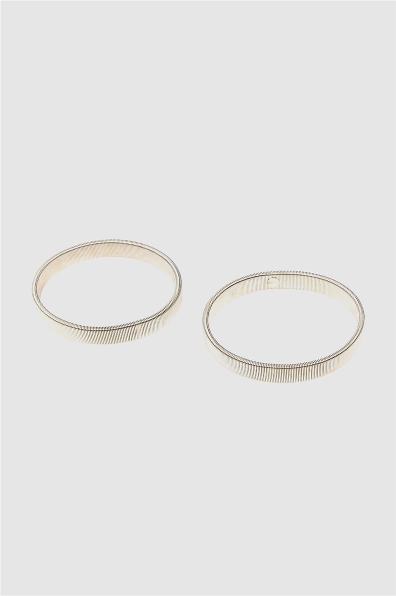 Silver Metal Shirt Armband Set | Suit Direct